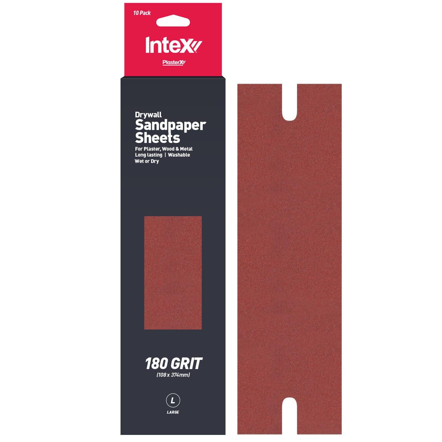 Buy PlasterX® Sandpaper Sheets Large 180 Grit (Pack of 10) o